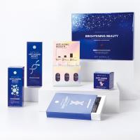 China Custom Skincare Packaging Box Lotion Box Silver Paper Blue Printing Paper Box for sale