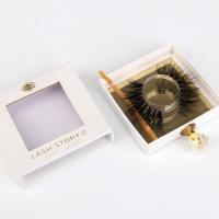 China Square Small Drawer Eyelash Packaging Box Cardboard With Window for sale