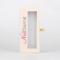 China Custom Logo Luxury Cosmetics Press On Nails Packaging Boxes With PVC Window for sale