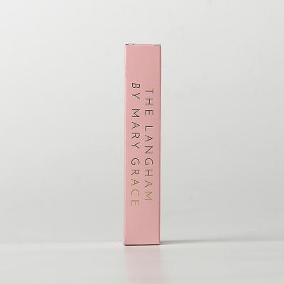 China 300gsm Paper Pink Cosmetic Packaging Box Gold Foil Printing Boxes for sale