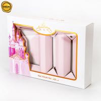 China Customized Printing 350gsm Nail Polish Cosmetic Packaging Box With Clear Window for sale