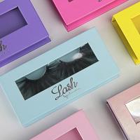 China Custom Color Rigid Cardboard Box Cosmetic Packaging Eyelash Boxes With Logo for sale