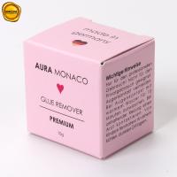 China Small Square Pink Paper Cosmetic Packaging Box For Eyelash Glue Remover for sale