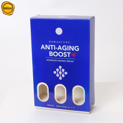China Custom Serum Paper Box For Beauty Care Products Royal Blue Paper Box for sale