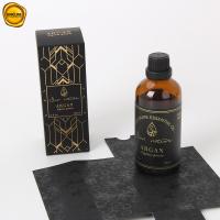 China Custom Skincare Packaging Box Serum Box Black Paper Printing Paper Box for sale