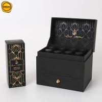 China Custom Skincare Packaging Box Serum Box Black Paper Printing Paper Box for sale