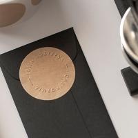 China 1.5in Garments Embossed Printable Self Adhesive Labels Recycled Paper Sticker Printing for sale