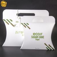 China Custom Printed ECO Paper Packaging Sugar Cane Paper Pillow Box for sale