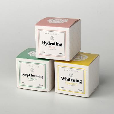 China Custom Printed Low MOQ Ivory Paper Folding Cosmetic Skin Cream Packaging Paper Boxes for sale