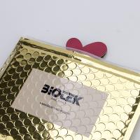 China Custom Logo Ziplock Gold Metallic Bubble Mailing Bag For Cosmetics for sale
