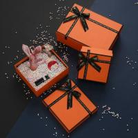 China Luxury Gift Box Orange Cosmetic Cardboard Paper Gift Box Perfume Packaging for sale