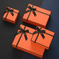 China Luxury Gift Box Orange Cosmetic Cardboard Paper Gift Box Perfume Packaging for sale