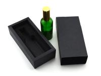 China High Quality Black Paper Embossing Logo Car Gift Set Box Bottle Solid Perfume Packaging for sale