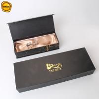 China Custom Luxury Wig Bundles Black Drawer Rigid Hair Extension Packaging Boxes for sale