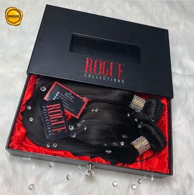 China 280mm Hair Extension Packaging Box Glitter Hair Bundle Packaging for sale