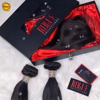 China 280mm Hair Extension Packaging Box Glitter Hair Bundle Packaging for sale