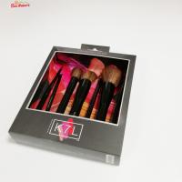 China Packaging Box Custom Logo Print Design Color 350gram Gold Paper Boxes With Window For Makeup Brush for sale