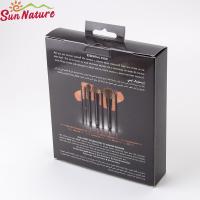 China Packaging Box Custom Logo Print Design Color 350gram Gold Paper Boxes With Window For Makeup Brush for sale