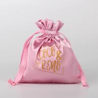 China Satin Hair Packaging Drawstring Silk Bags For Hair Extensions for sale