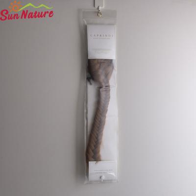 China 11 X 52cm Packaging Boxes For Hair Extensions Hanger Button Plastic Bags for sale