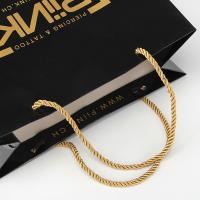 China Shiny Paper Shopping Bag Promotional Black Customize Paper Bags With Gold Foil Logo for sale