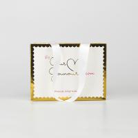 China Custom Small Gift Bag Jewelry Bag Small Paper Bag Luxury Gold Foil Packaging Bag for sale