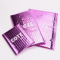 China Customized Hot Pink Metallic Bubble Mailer For Cosmetic Packaging for sale