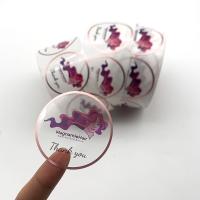 China 110 X50 MM Clear Vinyl Hygienic Round Plastic Stickers Label Sheets For Cosmetic for sale