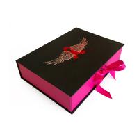 China Pink Book Shape Ribbon Closure Make Up Shipping Cardboard Gift Packaging Boxes Makeup Brush Box With Plastic Blister Tra for sale