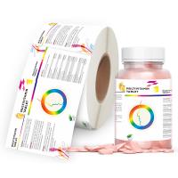 China 85mm Vitamin Essential Oil Plastic Sticker Label Waterproof Stickers For Bottles for sale