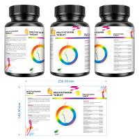 China 85mm Vitamin Essential Oil Plastic Sticker Label Waterproof Stickers For Bottles for sale