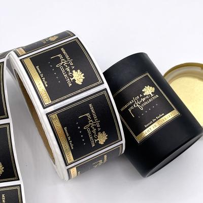 China 65mm Black Plastic Sticker Label Custom Packaging For Candle Fragrance for sale