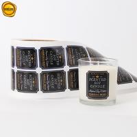 China Gold Foil Candle Plastic Sticker Labels Glass Bottle For Fragrance for sale