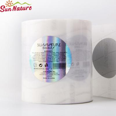 China 5.08cm Hologrphic Plastic Sticker For Bottle 2 Inch Round Sticker for sale