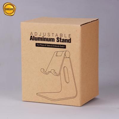China Recycled Foldable Electronics Packaging Box Custom Kraft Packaging Box For Phone/Tablet Holder for sale