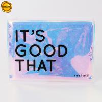 China Custom Resealable Transparent Cosmetic Holographic Packaging Bag Pouch/Holographic Ziplock Bag for sale