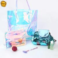 China Laser Zipper Toiletry Cosmetic Packaging Bag Jewelry Pouch Holographic Mylar for sale
