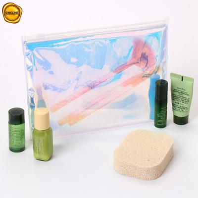 China Laser Zipper Toiletry Cosmetic Packaging Bag Jewelry Pouch Holographic Mylar for sale