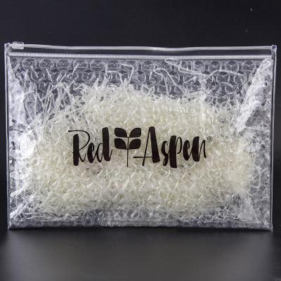 China Customized Logo Clear Transparent Plastic Pvc Eco-Friendly Recycle Bubble Zipper Bag for sale