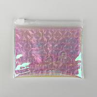 China Cosmetic Packaging Bag  Holographic Makeup Bubble Pouch With Ziplock for sale