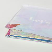 China White Zipper Transparent Makeup Cosmetic Holographic PVC Bag for sale