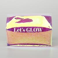 China White Zipper Transparent Makeup Cosmetic Holographic PVC Bag for sale