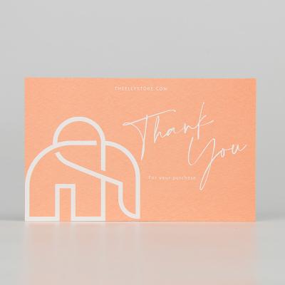 China White Beauty Paper Thank You Card For Cosmetic Personalized for sale