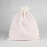 China Custom Design Drawstring Cosmetic Packaging Bag pouch With Fabric Label for sale