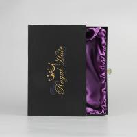 China Handmade Luxury Hair Extension Packaging Box Black Cardboard Drawer Box for sale