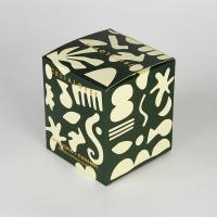 China Custom Black Pattern Printing Gold Foil Words Box Soy Candle Paper Box for sale