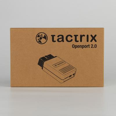 China Custom Natural Kraft Paper Electronics Packaging Box Black Printing for sale