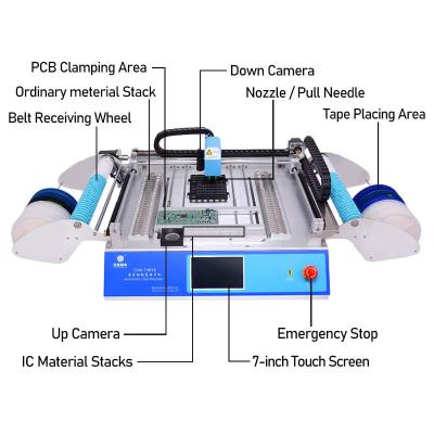 China CHM-T48VB Pcb Smt Chip Pick And Place Machine With Feeder Stack for sale