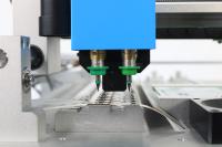 China Table Top CHM-T48VB SMT Linear Guide Mini Pick And Place 2 Mounting Head Machine for sale