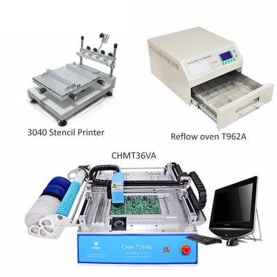 China full Assembly production line :Mini Desktop SMT Pick and Place machine CHM-T36VA/CHMRO-420/CHM-3040 for sale